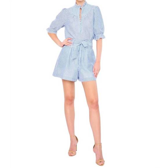 Flora Bea Nyc | Tops | New Flora Bea Edith Top In Blue Seersucker ...